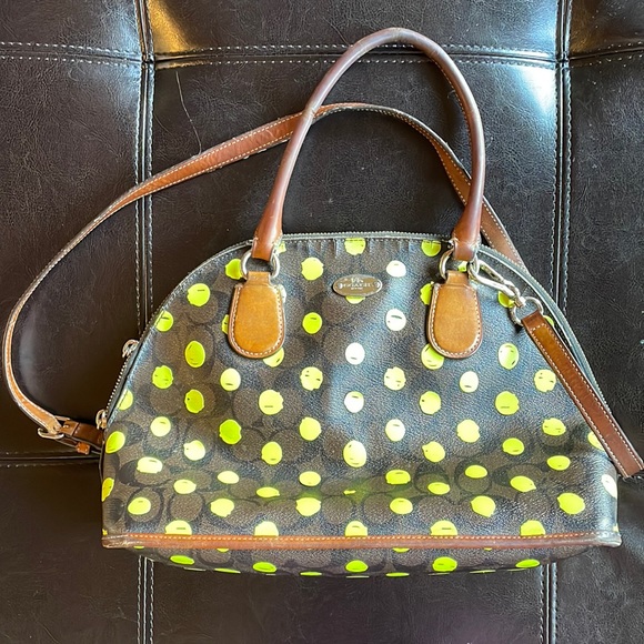 Coach | Bags | Coach Cora Neon Dot Domed Satchel | Poshmark